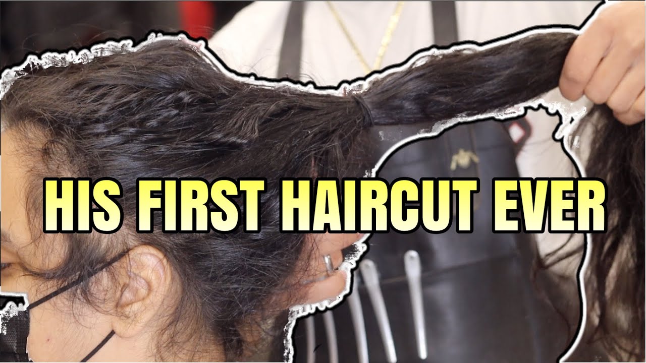 THIS WAS THE FIRST HAIRCUT OF HIS LIFE🤯 - YouTube