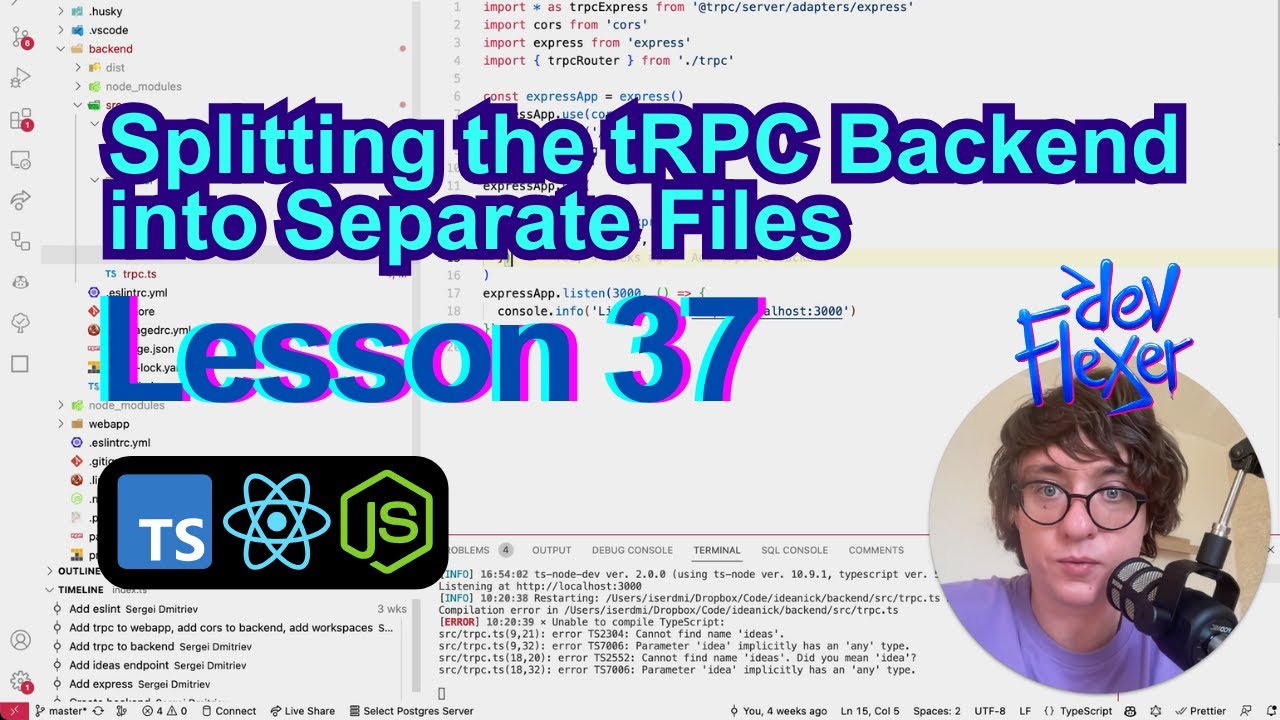 Lesson 37. Splitting the tRPC Backend into Separate Files (TypeScript ...