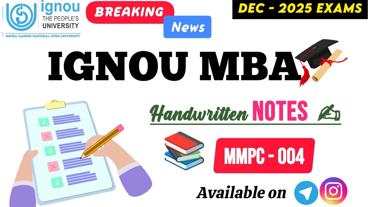 👉MMPC -04 IGNOU MBA Handwritten Notes | Easy & Simple Language | Full ...
