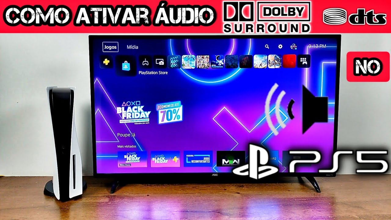 COMO ATIVAR ÁUDIO DOLBY DIGITAL E DTS NO PS5 (MELHOR QUALIDADE DE SOM ...