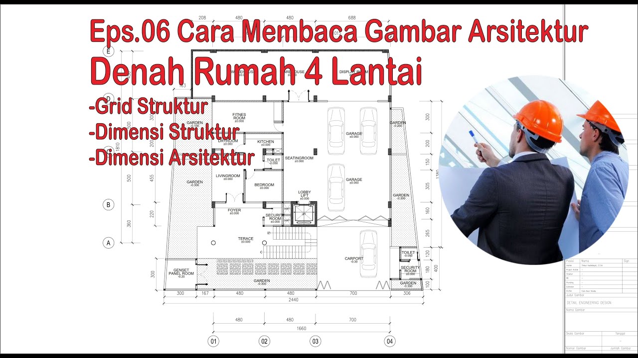 Cara membaca Gambar Arsitektur Denah Rumah 4 Lantai - YouTube