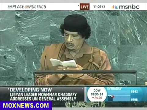 Muammar Gaddafi Opening Speech at United Nations General Assembly - YouTube