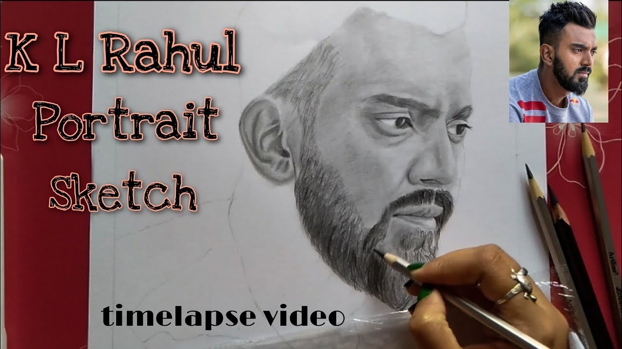 KL Rahul Portrait sketch ️ || International Cricketer🔥 || Ayu Art ...