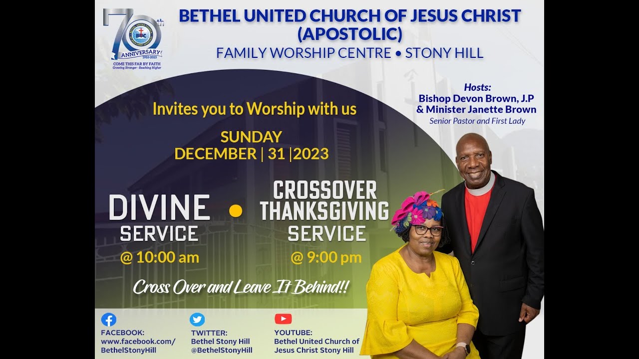 BUC Stony Hill | CROSSOVER Service | Dec 31, 2023 | Min. Giovanni ...