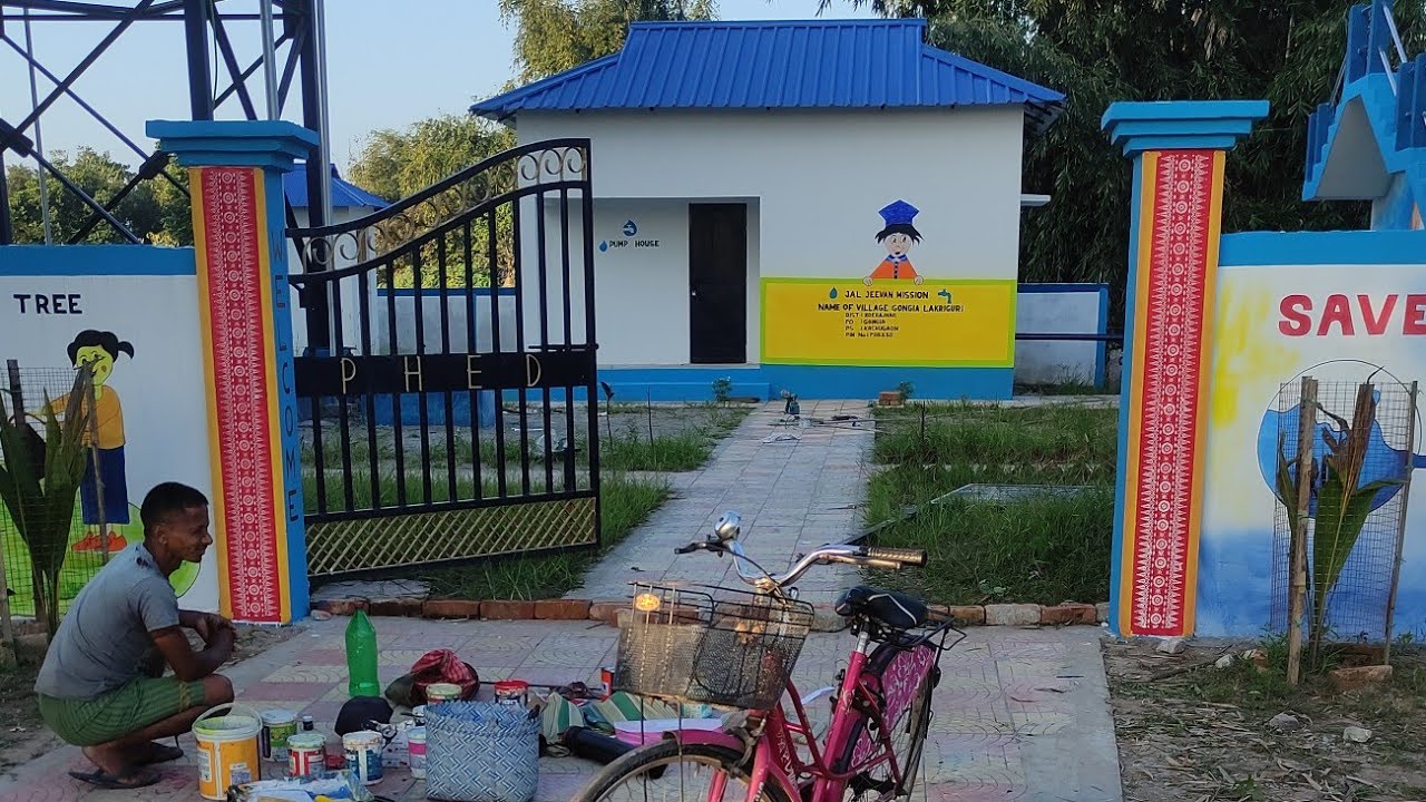 JJM water supply scheme 💦💦💦💦💦structute with Bodo arts - YouTube