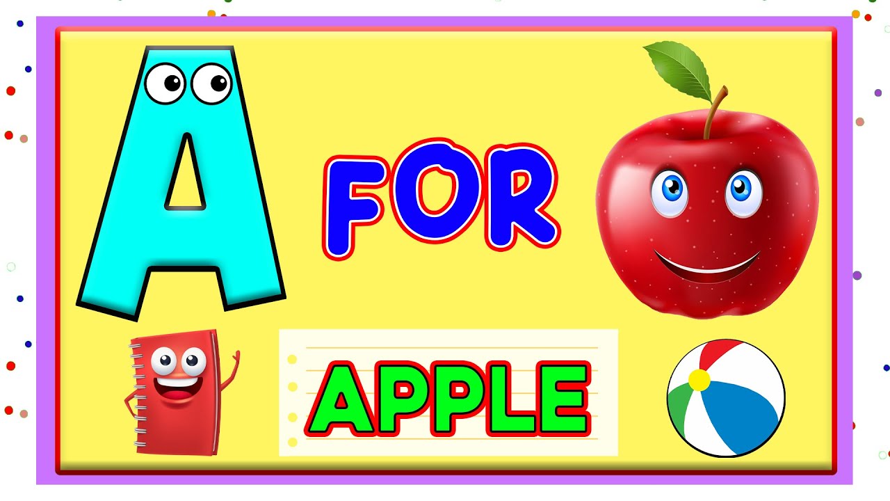 ABC Learning For Kindergarten | A to Z Words | Alphabets | Kids ABC ...