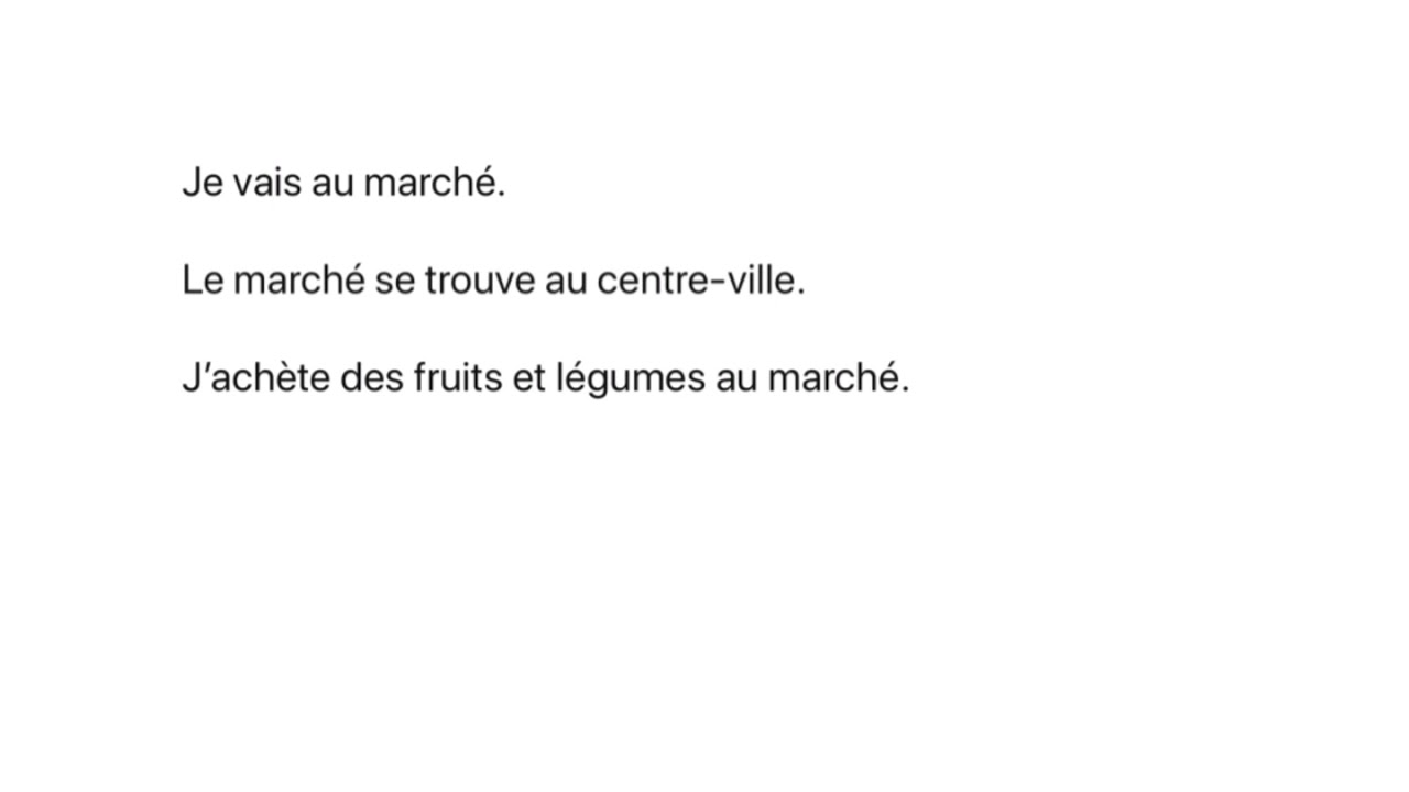 Learn French - Marché - YouTube