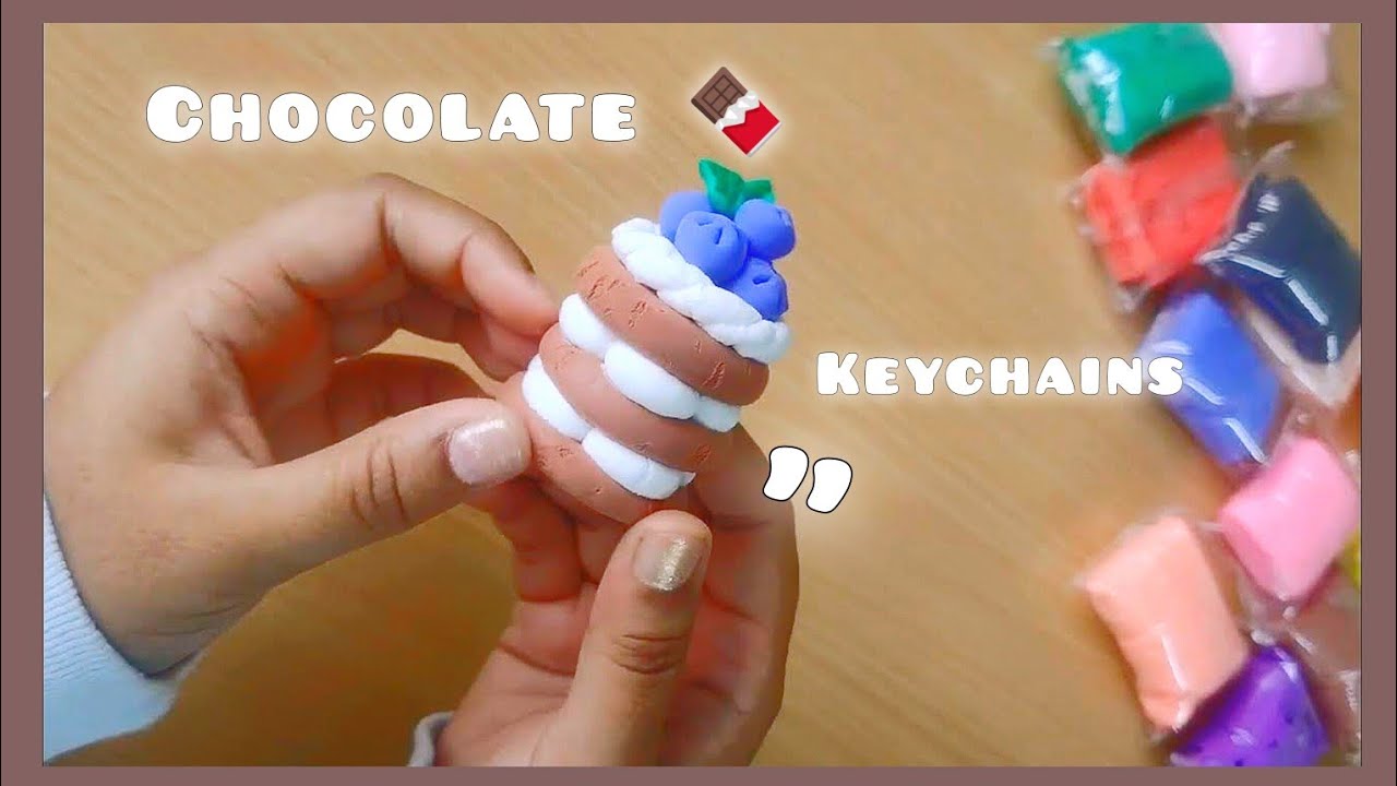 Chocolate cake keychain | Foam clay ideas ( basic steps /Full Tutorial ...