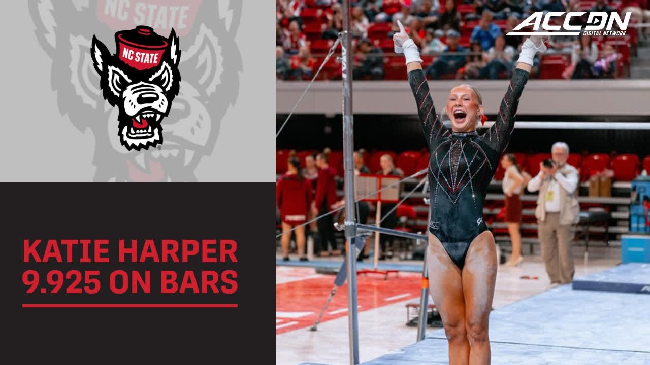 NC State's Katie Harper Scores A Career High On The Bars - YouTube
