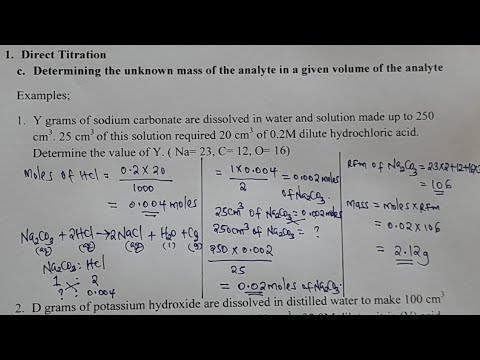 FORM 3: TOPIC 2: MOLE: LESSON 23 (Direct Titration) | ADEN CHEMISTRY ...