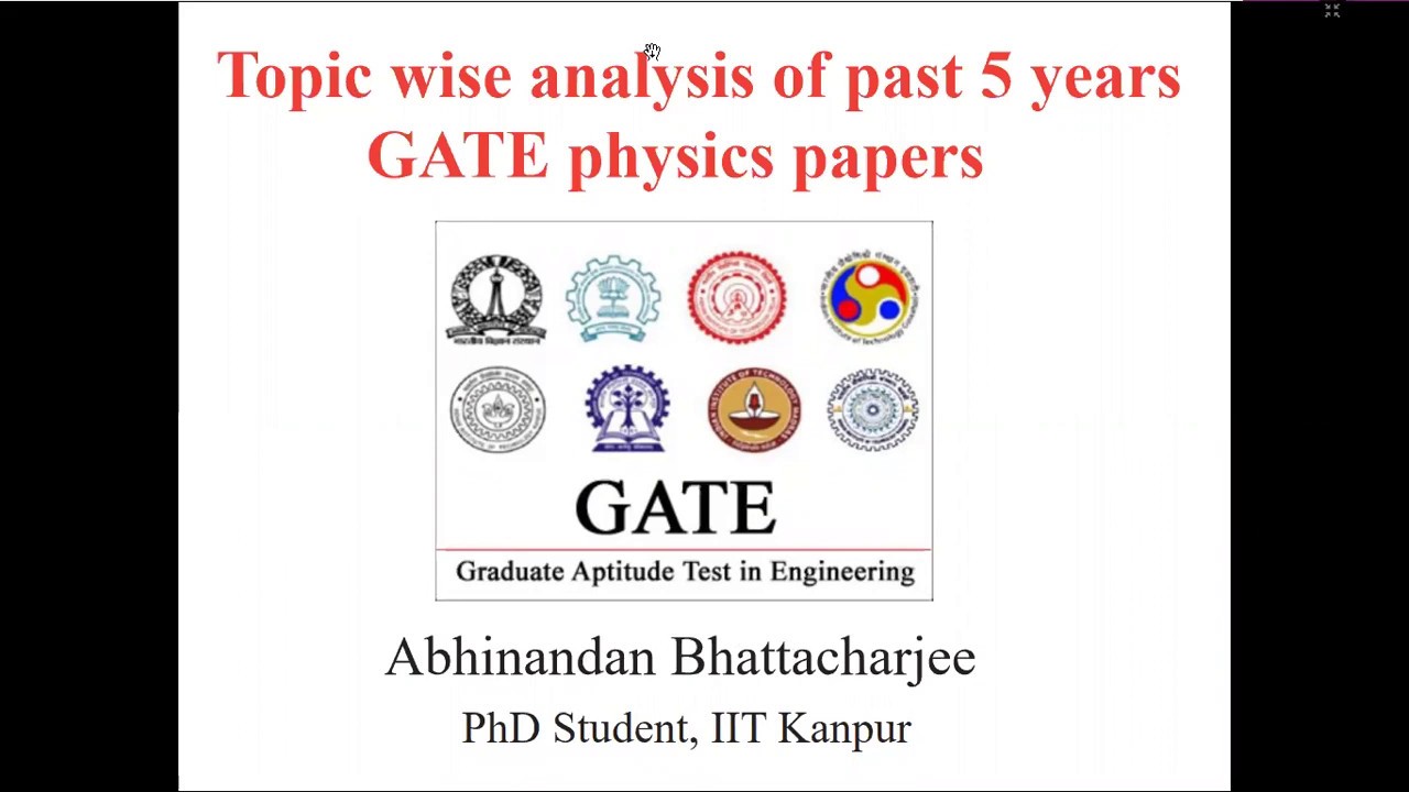 A Roadmap for GATE Physics exam: Topic wise analysis of past 5 years ...