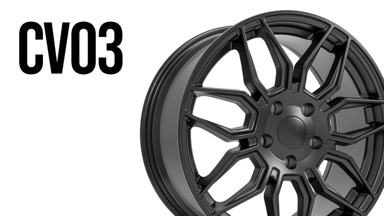 Fit's C7 Chevy Corvettes - OE Wheels CV03 Satin Black 18x8.5 - YouTube