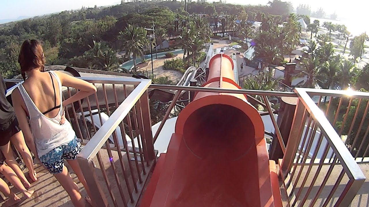 Fast Track Water Slide at Black Mountain Waterpark - YouTube