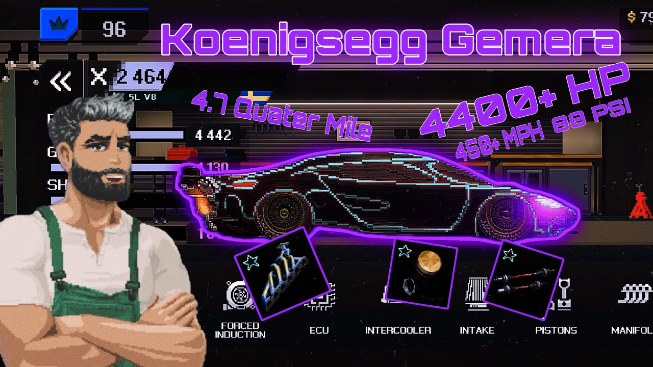 4400 HORSEPOWER TWIN TURBO Koenigsegg Gemera|450 MPH| Pixel Car racer ...