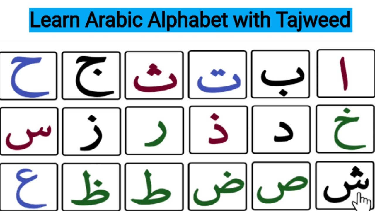 Learn Arabic Alphabet with Tajweed – الف تا یاء Easy Noorani Qaida ...