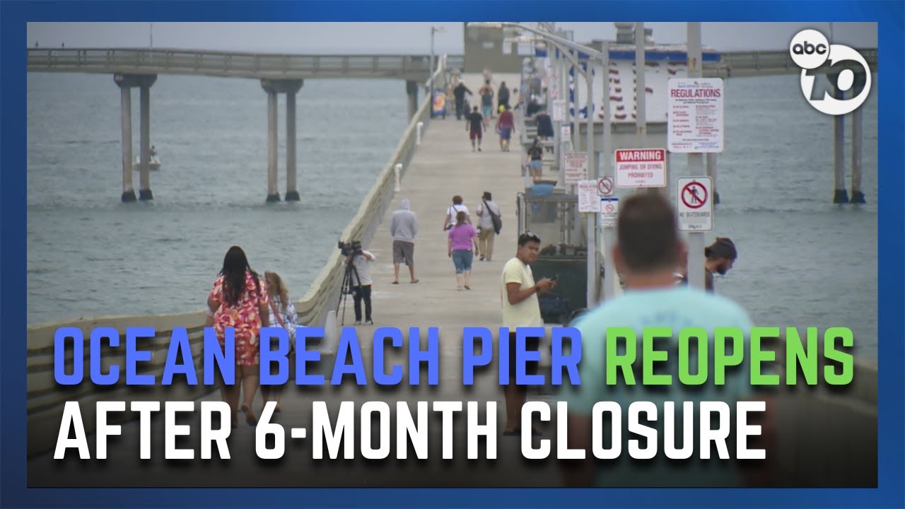 Eager crowds gather for reopening of Ocean Beach Pier after 6-month ...