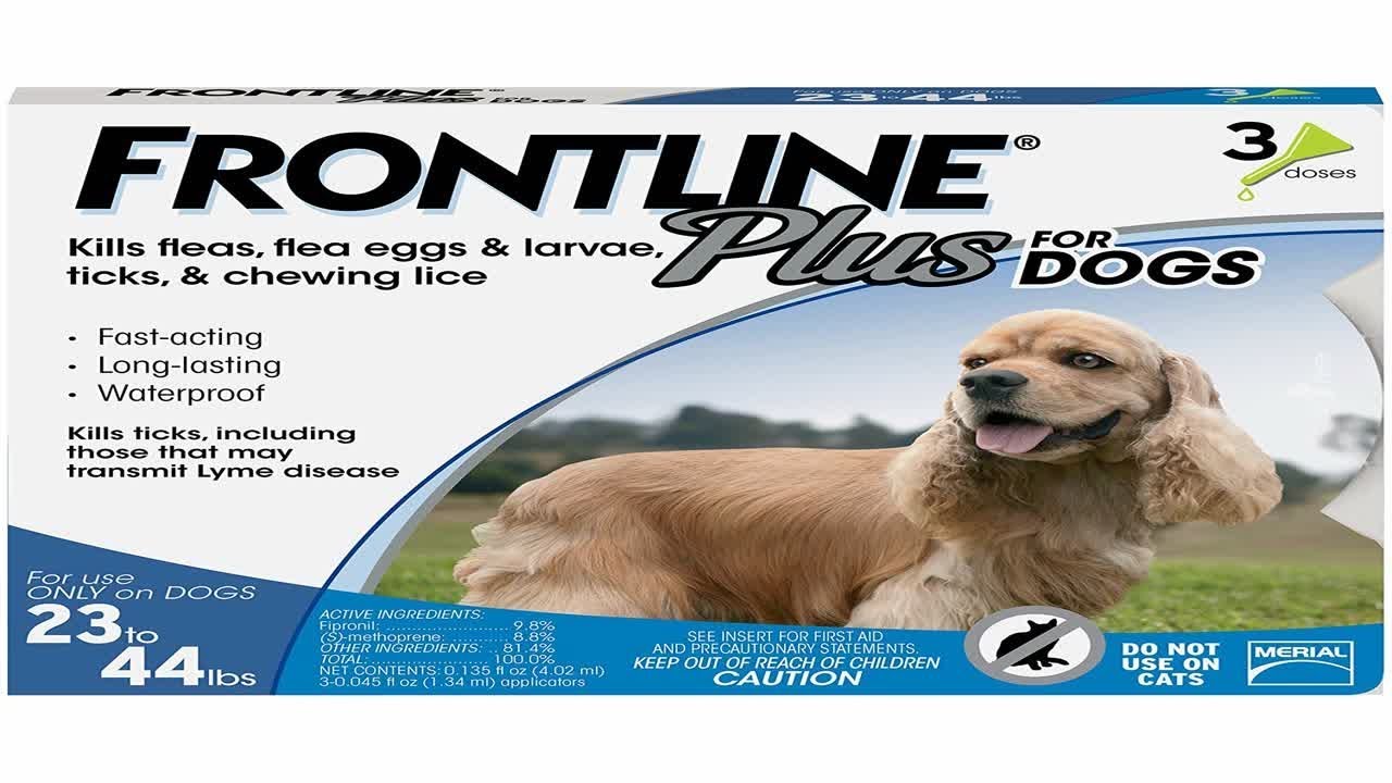 Frontline Plus for Dogs Medium Dog 23-44 pounds Flea and Tick Treatment ...