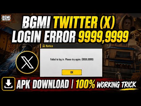 BGMI New Update 4.5 Twitter (X) Login Error 9999,9999 FIX 🔥 Bgmi Twitter se login Kaise kare 😢