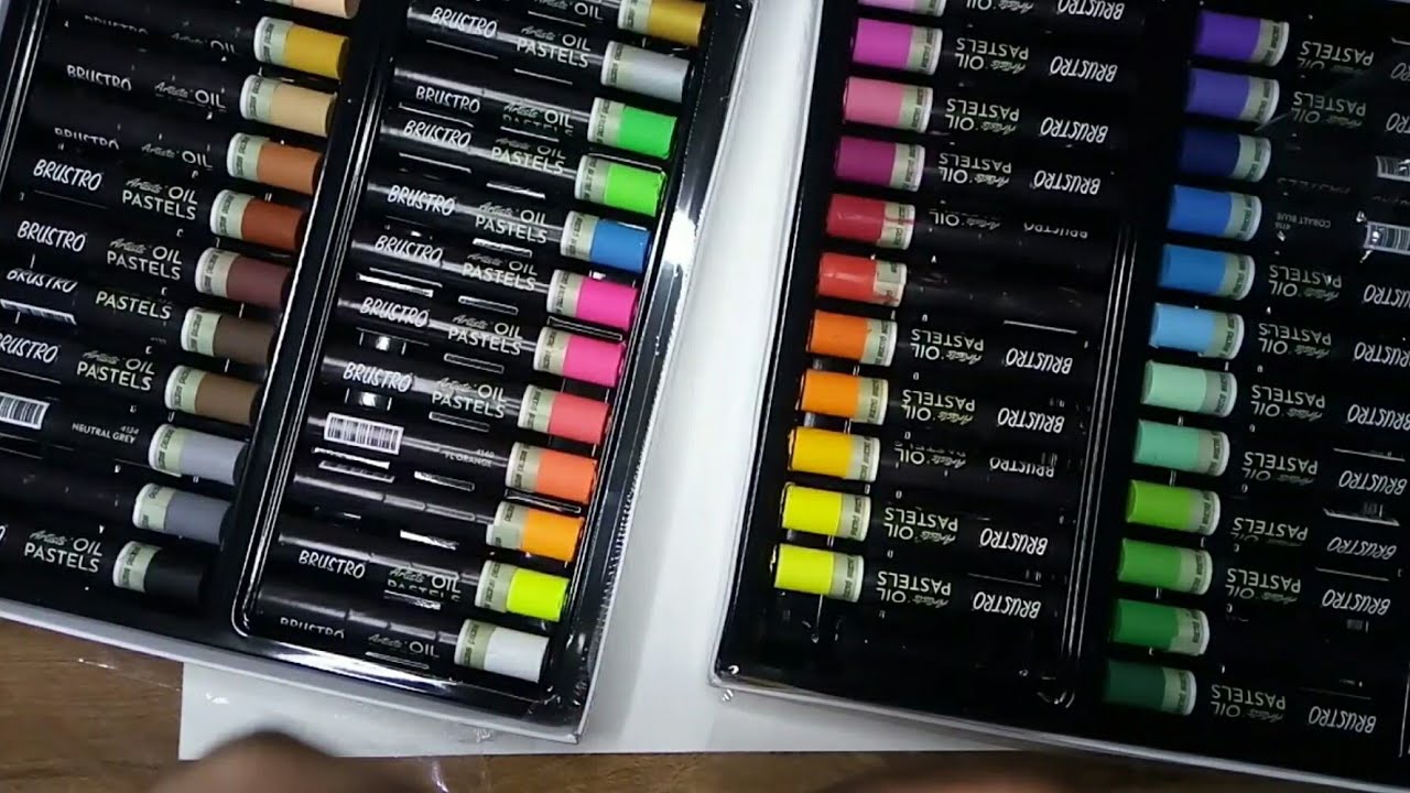 Best oil pastel colours for beginners | Unboxing brustro oil pastel ...
