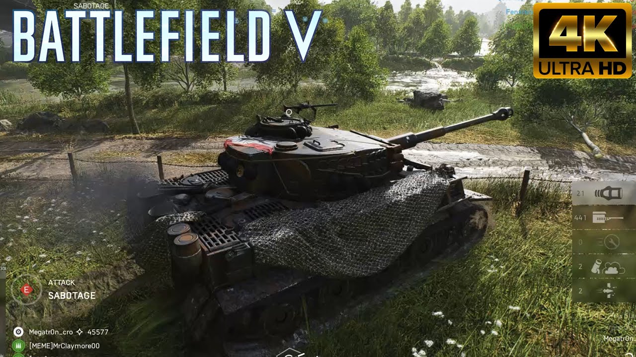 Battlefield V - TIGER Tank Gameplay [53-0] | 4K ULTRA - YouTube