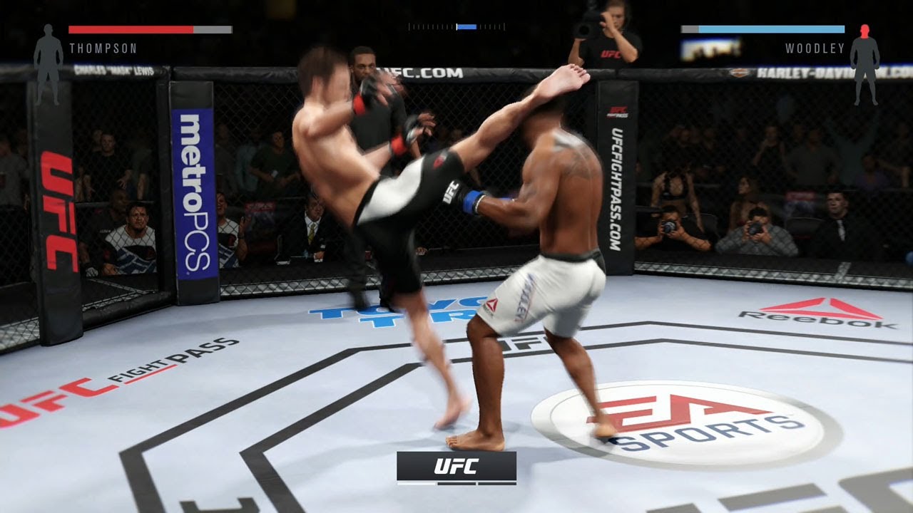 Stephen Thompson vs. Tyron Woodley ( EA sports UFC 2 ) 540 Tornado kick ...