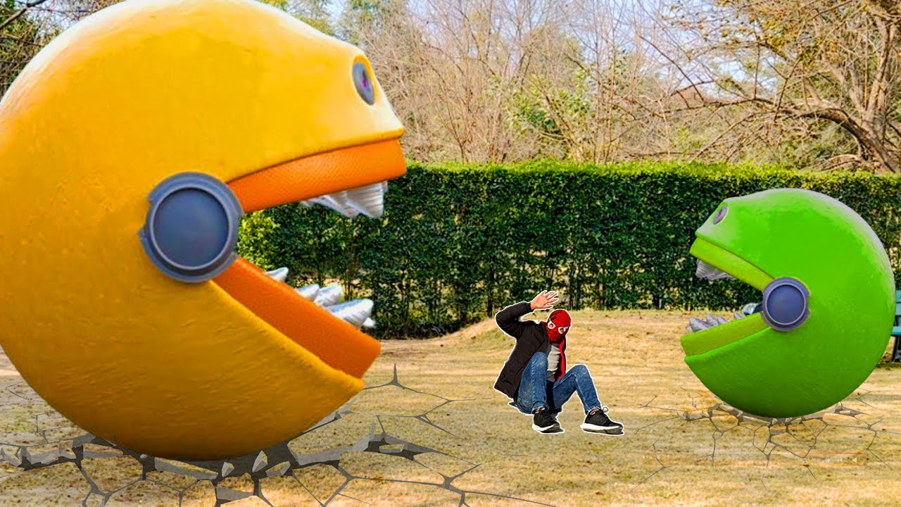 Pacman Love's Bnanas | Spider-man vs Pacman in real Life By # ...