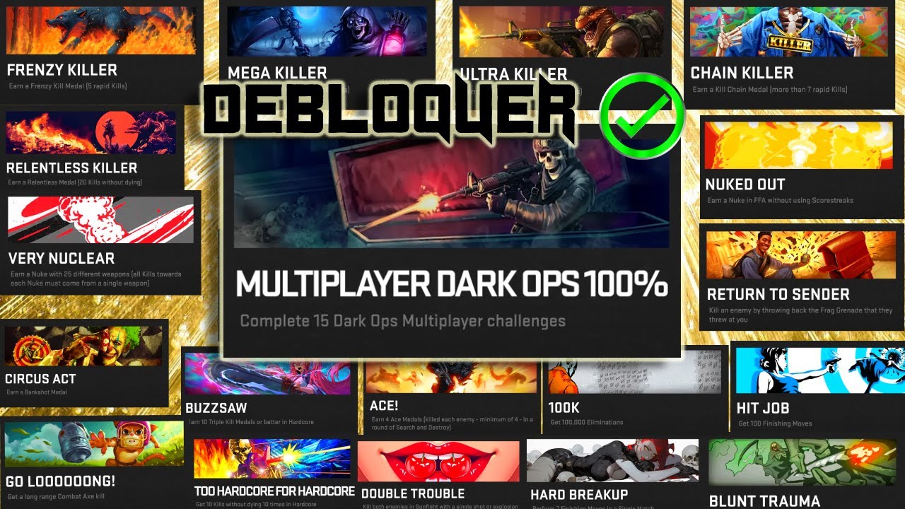 TOUTES LES CARTES DE VISITE DARK OPS MULTIJOUEUR BlackOps 6 EN 2 ...