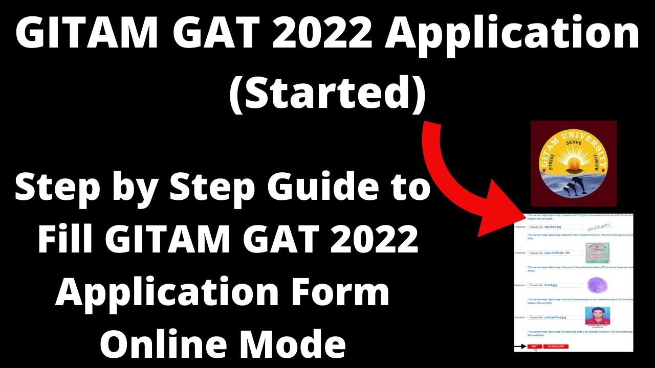 GITAM GAT 2022 Application (Started) - How to Fill Officially GITAM GAT ...