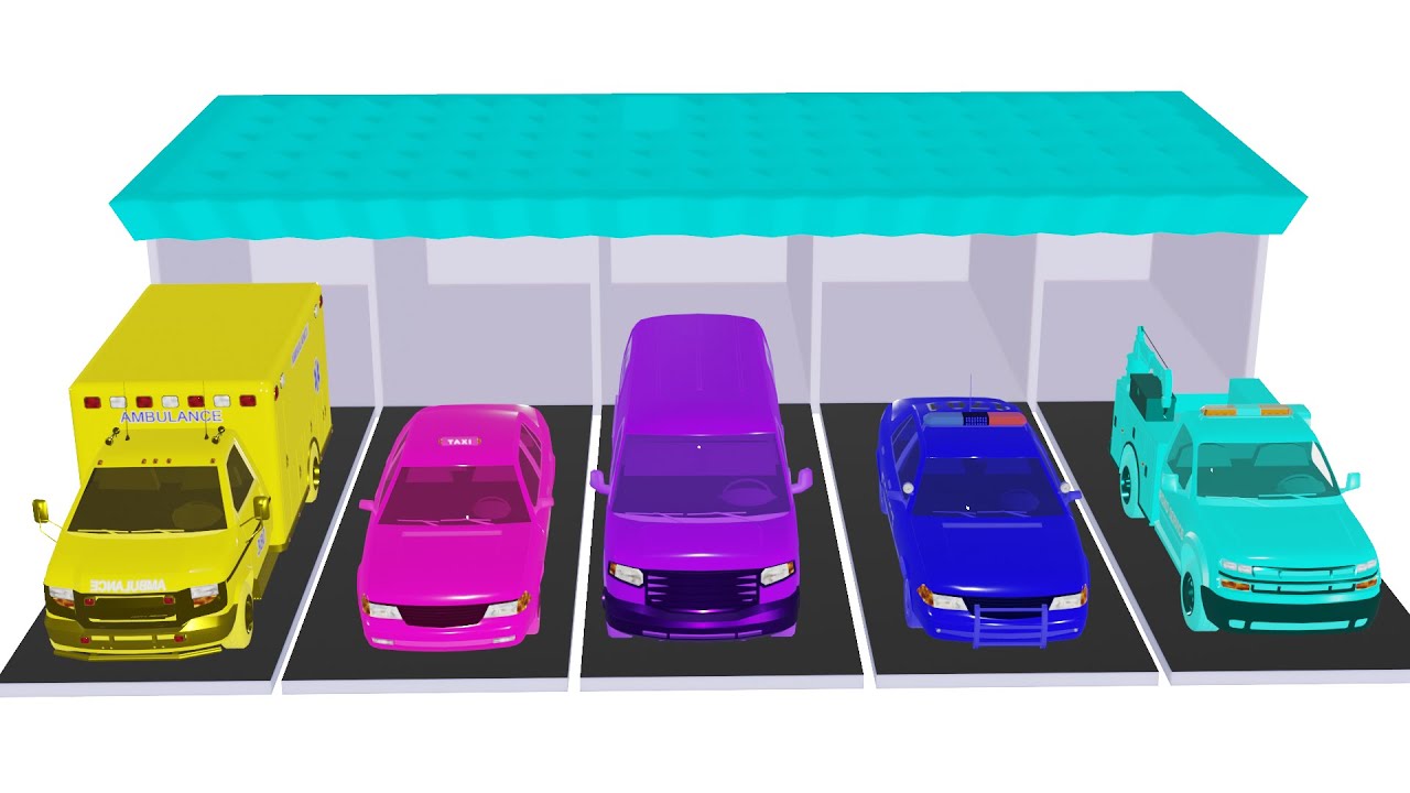 Colors for Children to Learn with Street Vehicles - Colours for Kids to ...