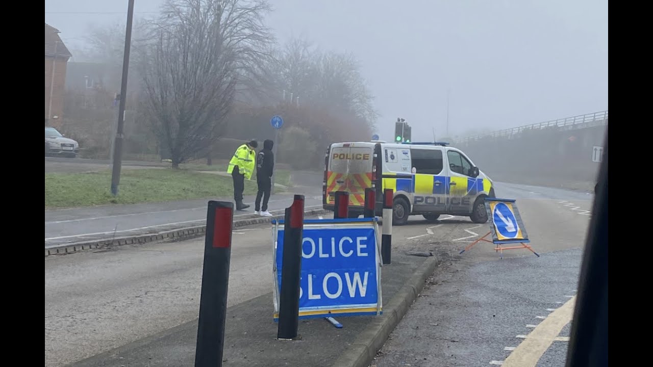 Police at the A338 crash between the Boscombe Junction and the Cooper ...