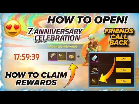 7th Anniversary Celebration Event Free Fire | Free Fire New Event | FF ...