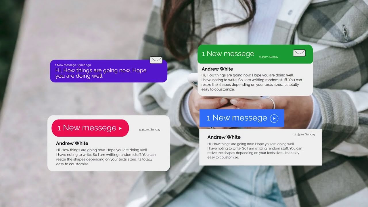 Free Message Notification: (Mogrt) Premiere pro template - YouTube