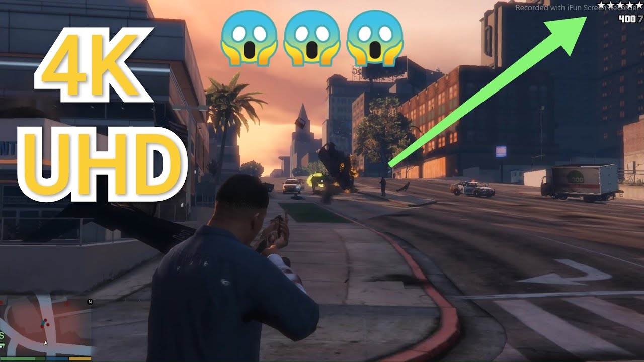 GTA 5 5 star wanted level on 4K UHD Graphics gameplay - YouTube