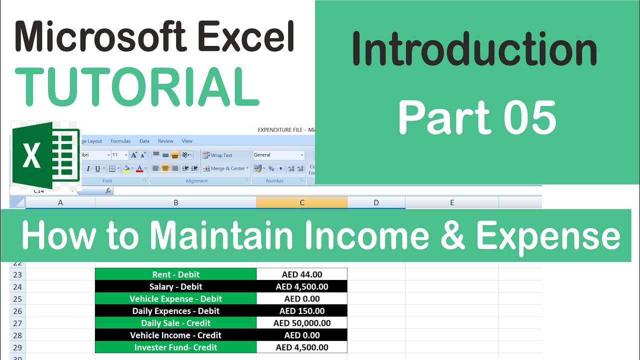 How to maintain Income and Expenses in Microsoft Excel - Part 5 - YouTube