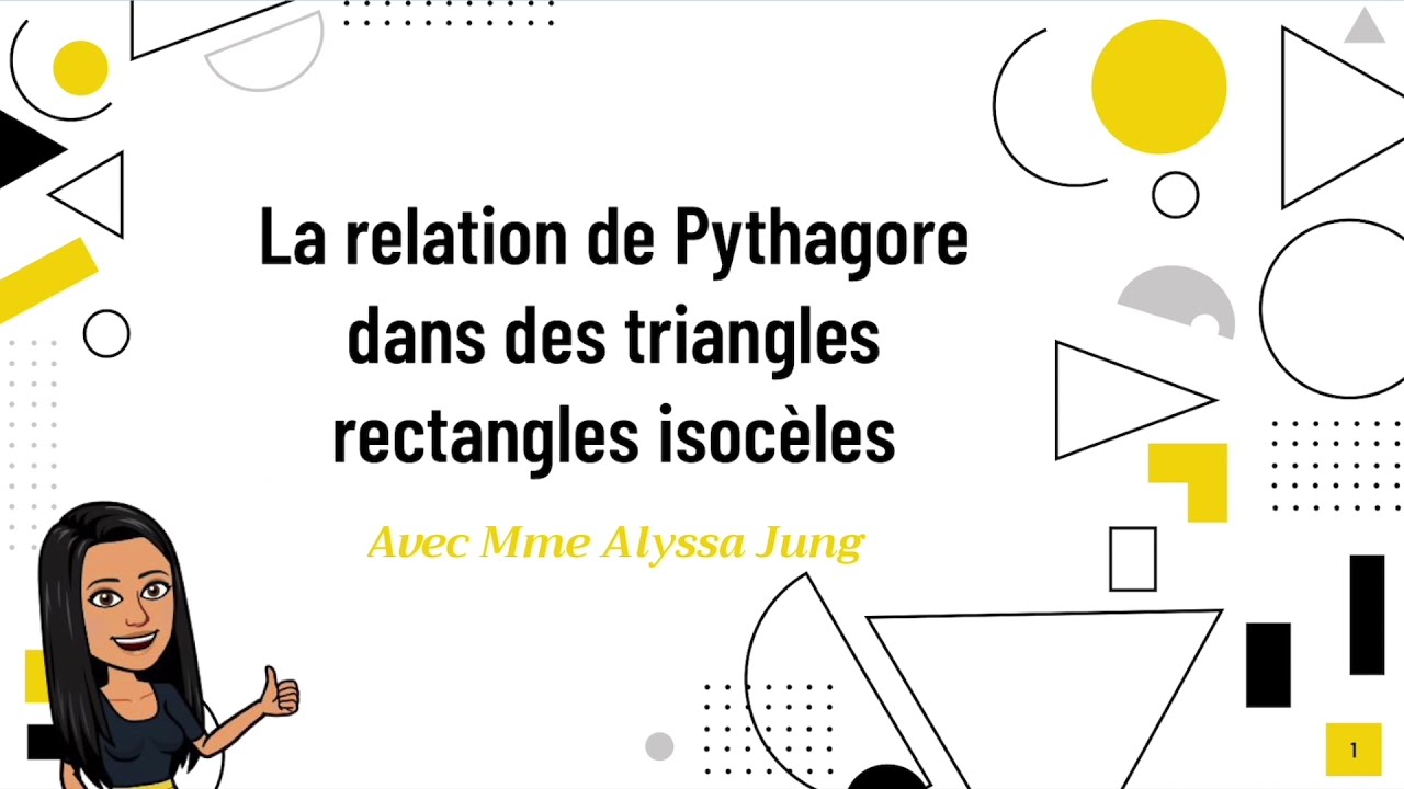 La relation de Pythagore dans un triangle rectangle isocèle - YouTube
