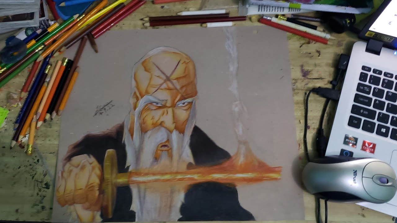 Drawing Captain Yamamoto from bleach TYBW arc episode 6 anime art - YouTube