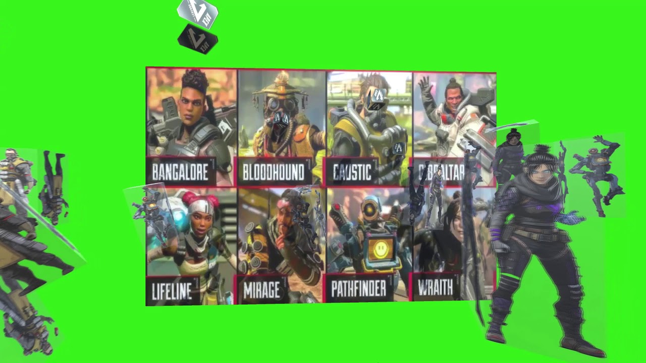 Apex Legends Characters line up Animated 3D Green Screen Royalty Free ...