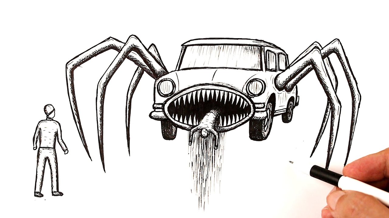 How to draw a Car Eater - YouTube