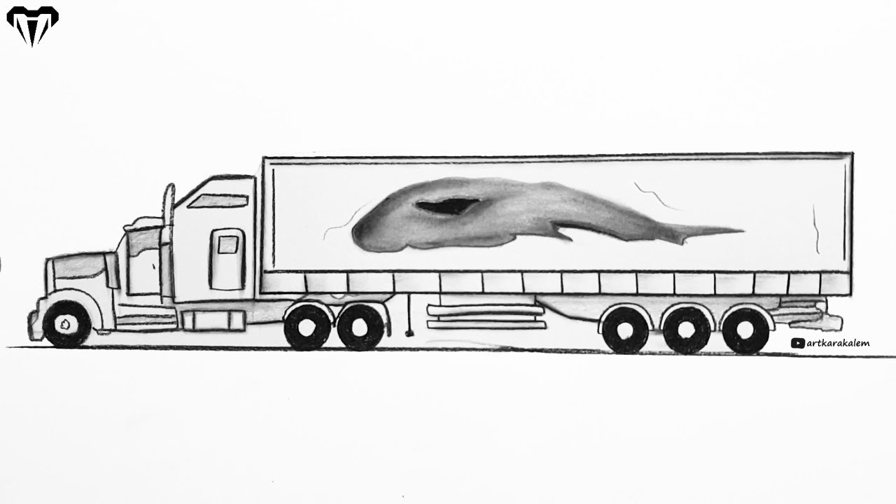 How to draw a truck | Easy Car Drawing Pencil Art Drawing - YouTube