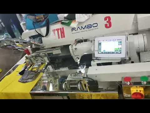RAMBO RM-310S Polo shirt automatic pocket setting machine running in Thailand customer factory ...