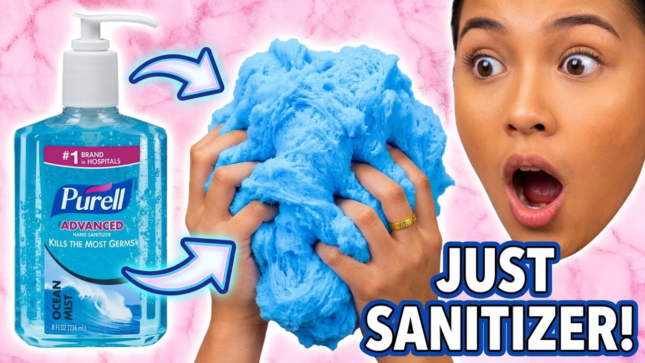 Hand Sanitizer Slime?! 🧼🫧💗 Easiest No Glue Slime Recipe With Hand ...