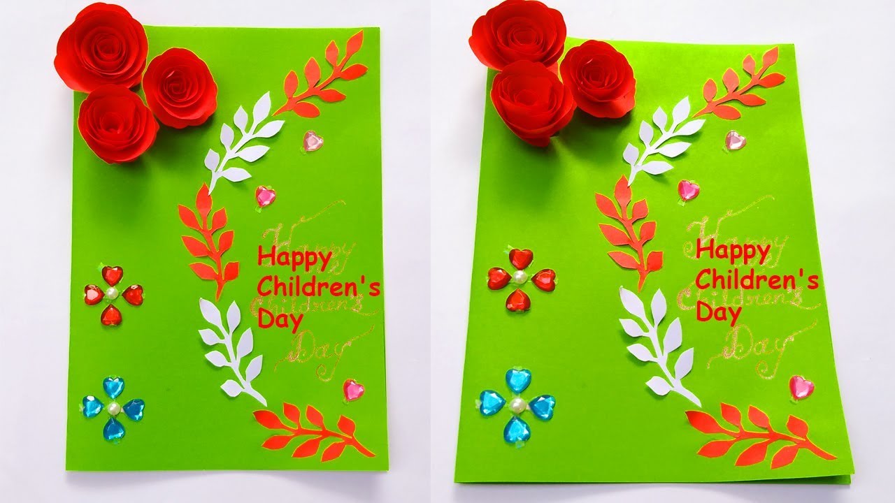 Children's Day Greeting card for girls | DIY Easy Greeting card for ...