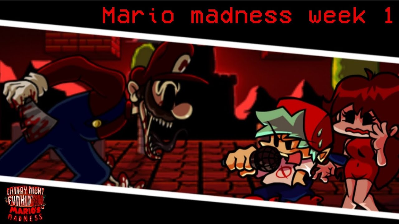 FNF vs Mario madness week 1 Gameplay|part 1 - YouTube