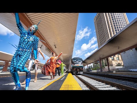 Cirque du Soleil OVO Performers on Metrolink Trains