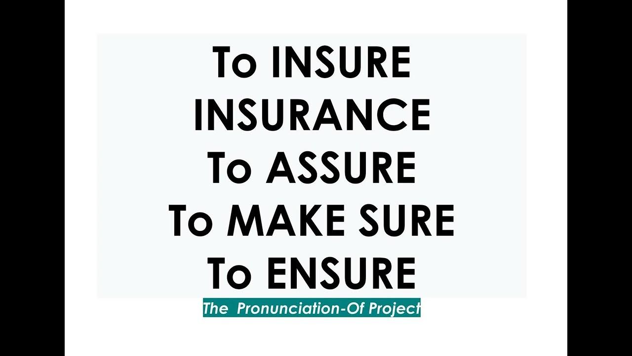 The Pronunciation Of INSURE INSURANCE ASSURE MAKE SURE ENSURE 🎙️ British English - YouTube