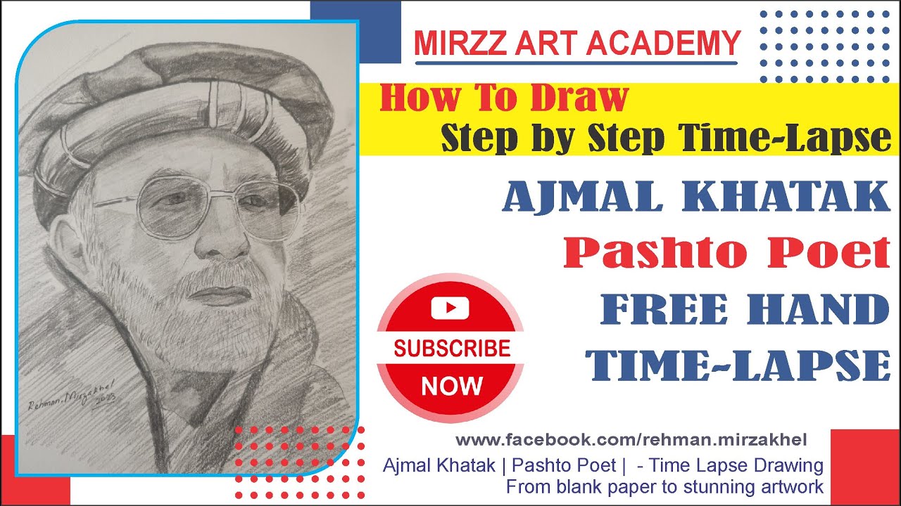 How to draw Ajmal Khattak Realistic pencil drawing timelapse - YouTube