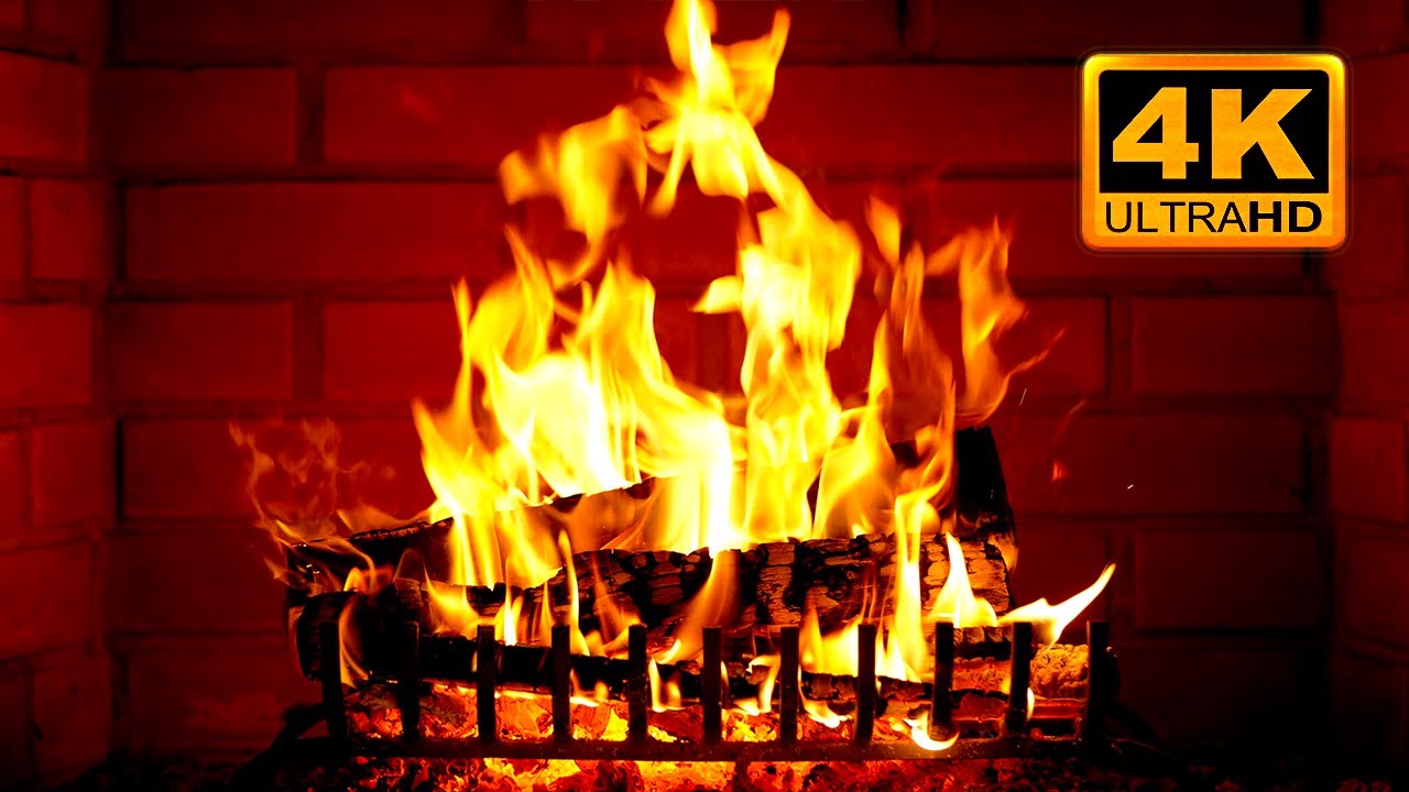 🔥 Fireplace 4K (12 HOURS). Cozy Fireplace with Burning Logs and ...