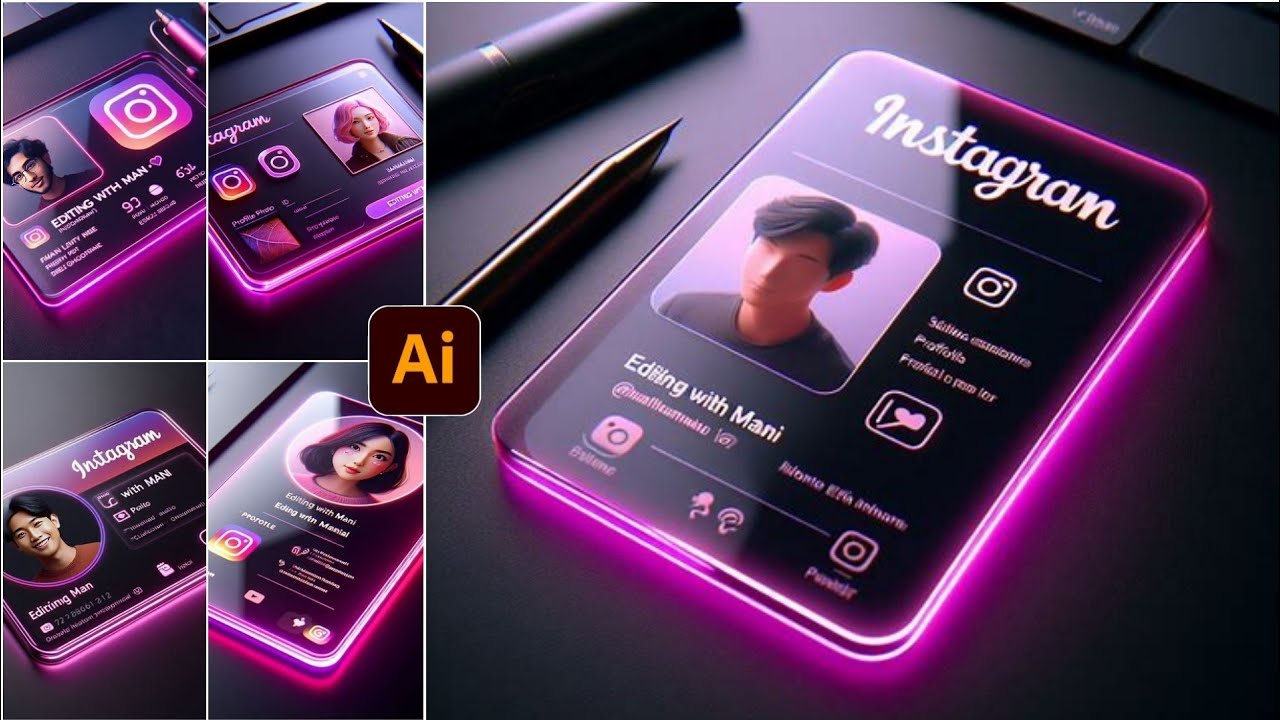 Instagram Profile Glass Id Card Images | Bing Image Creator Tutorial ...