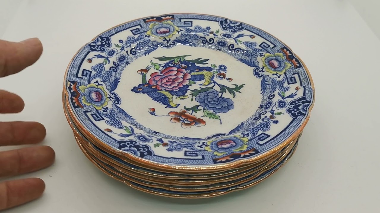Masons Ironstone China Blue Pheasant B9799 Coloured Side Plate - YouTube