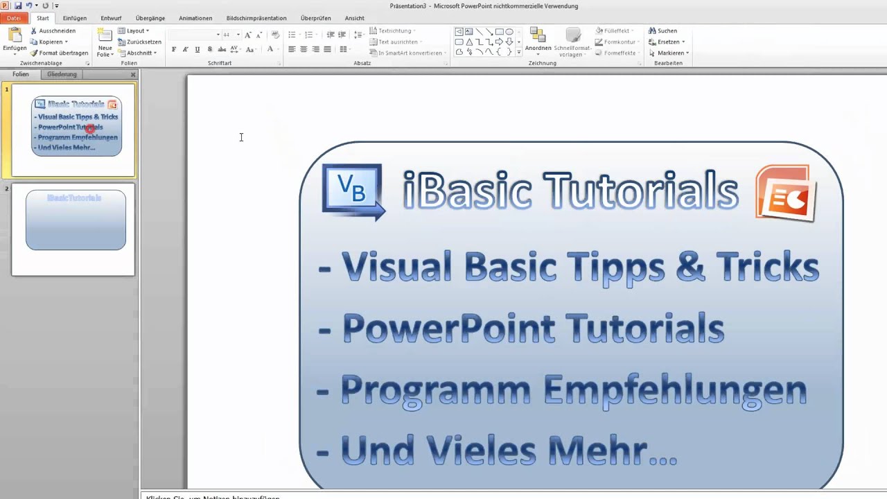 Einfache Bilder mit Formen - Powerpoint 2010 Tutorial (German) (HD ...